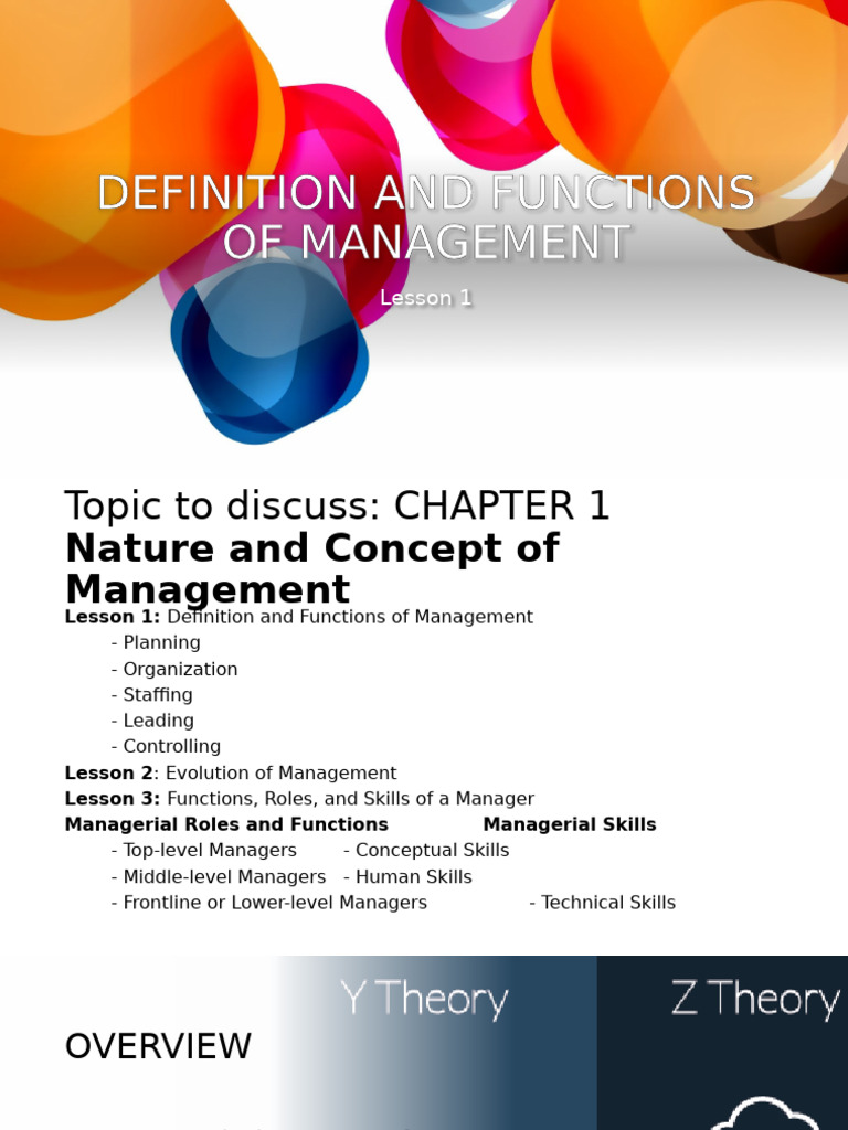 Chapter 1 - Nature and Concept of Management | PDF Chapter 1 - Nature and Concept of Management | PDF