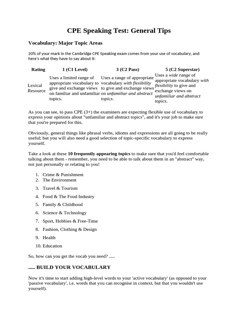 CPE Speaking Test | PDF