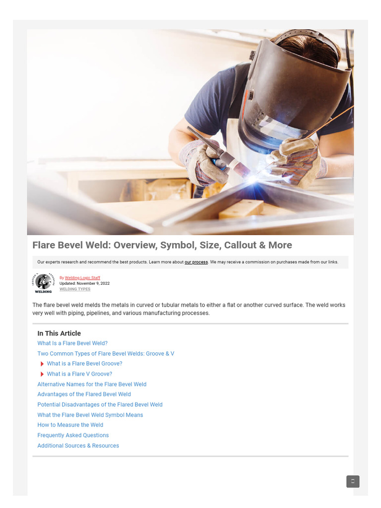 Flare Bevel Weld_ Overview, Symbol, Size, Callout & More - Welding Logic | PDF