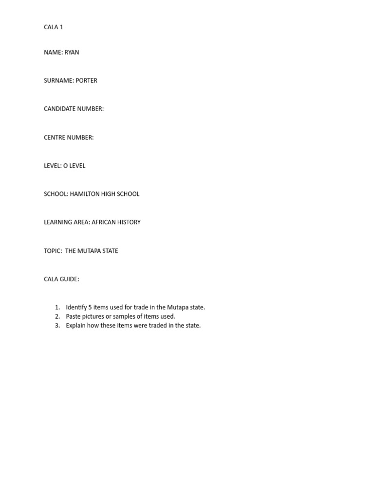 History Cala 1 | PDF