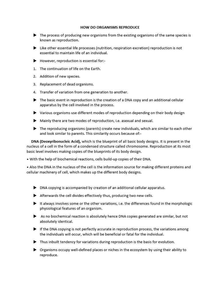How Do Organisms Reproduce | PDF | Reproduction | Biological Processes
