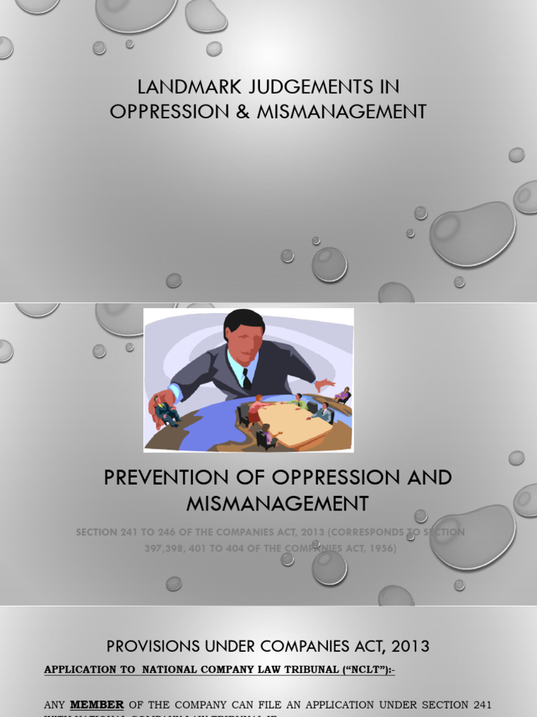 Oppression and Mismanagement Case Laws | PDF