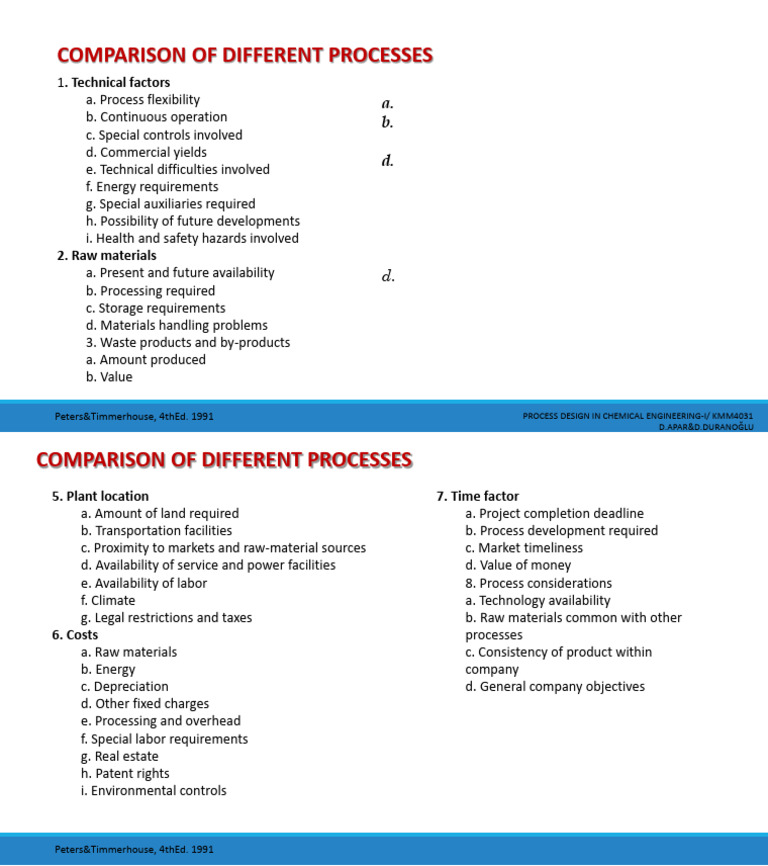 Comparison of Different Processes | PDF