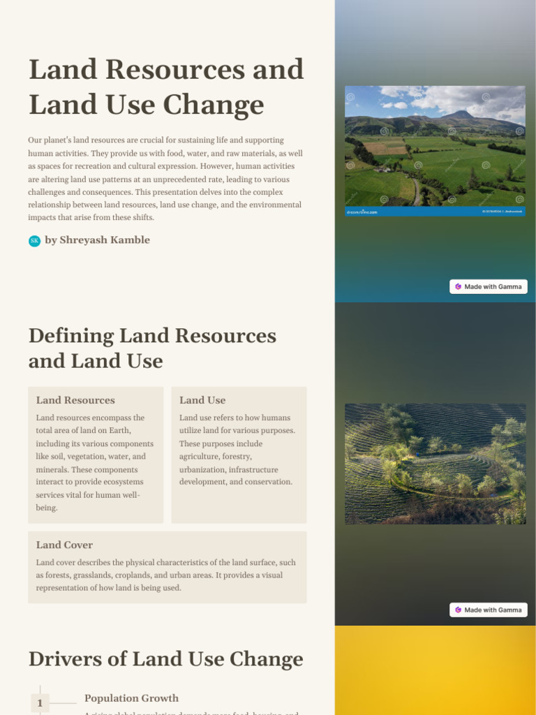 Land Resources and Land Use Change | PDF