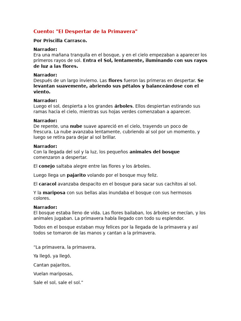Cuento de La Primavera | PDF