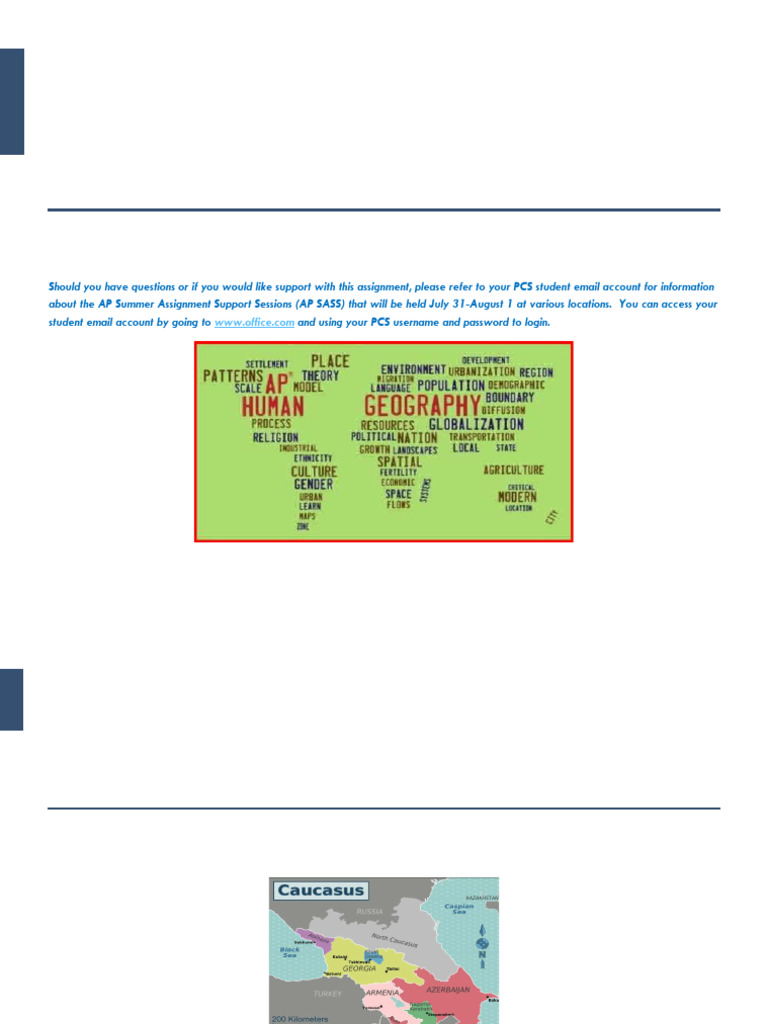 AP Human Geography PCS Common Summer Assignment | PDF