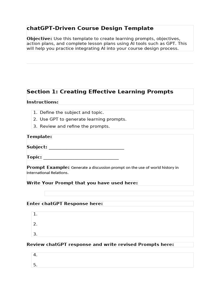 ChatGPT Workshop Session One Activity | PDF
