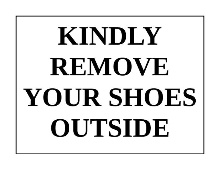 Remove Shoes | PDF