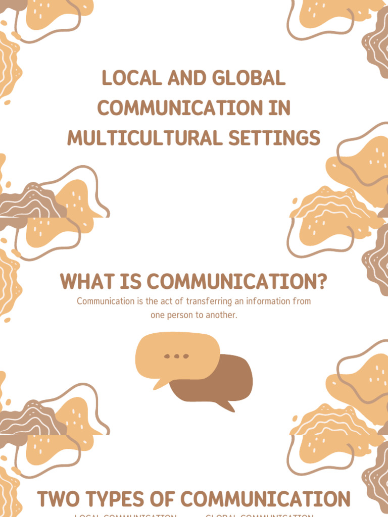Local and Global Communication in Multicultural Settings | PDF
