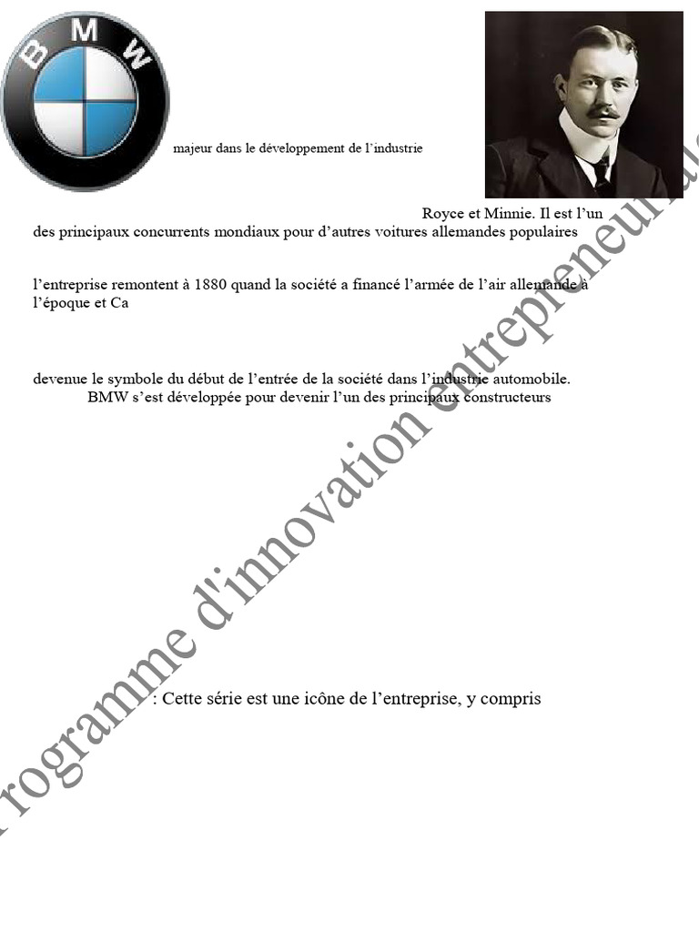 BMW (Karl Rapp) : Histoire Des Voitures BMW | PDF