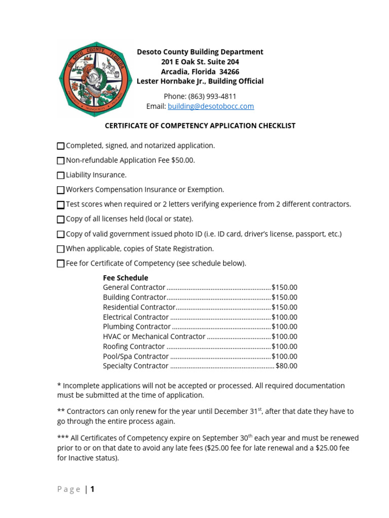 2024 Cert of Comp Application - Fillable | PDF