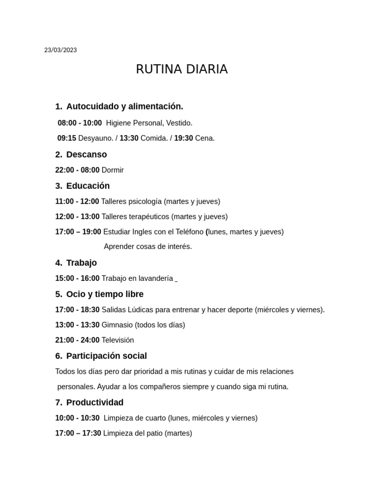 rutinas | PDF