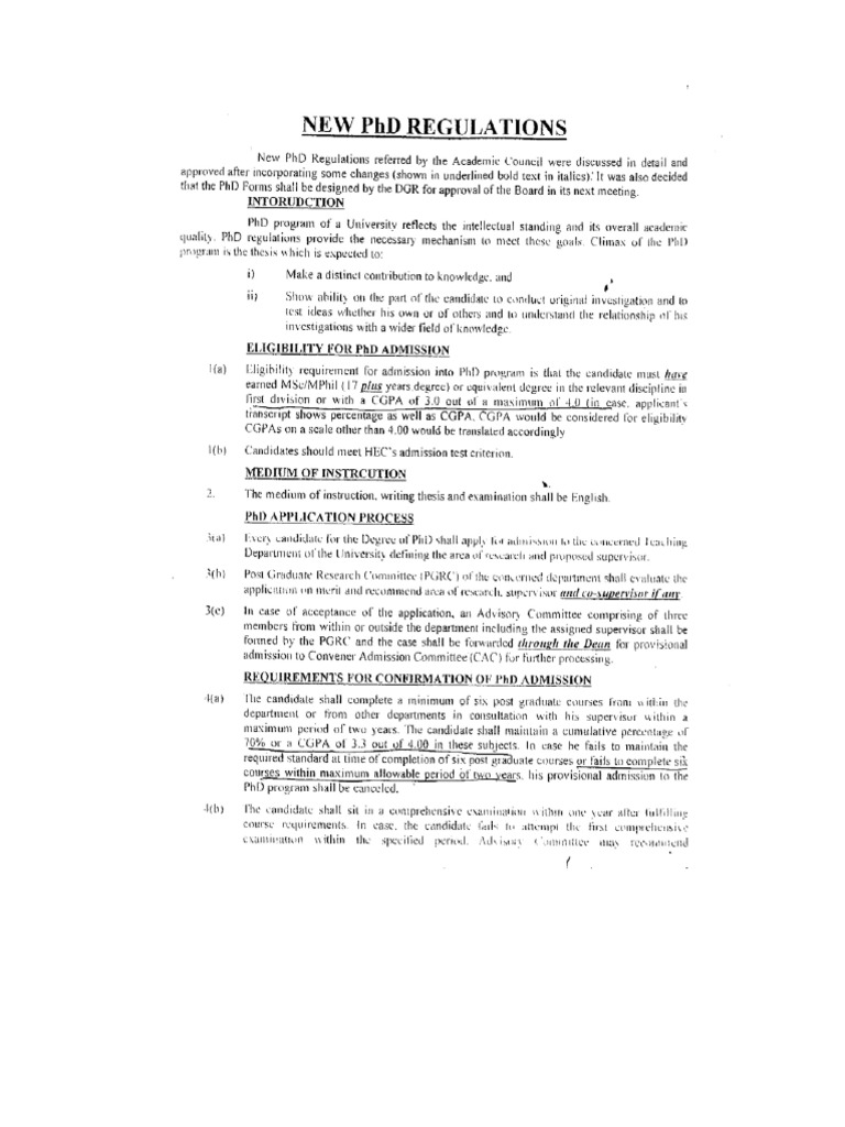 New PHD Regulations | PDF