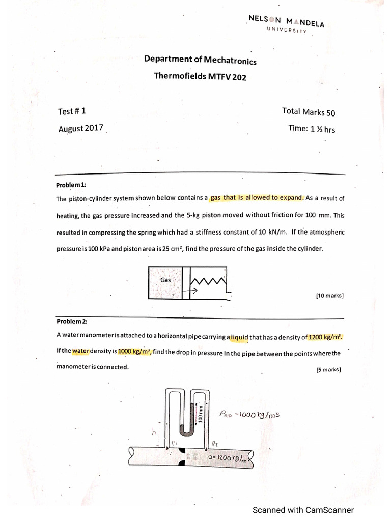Thermos 2017 Test 1 and 2 | PDF