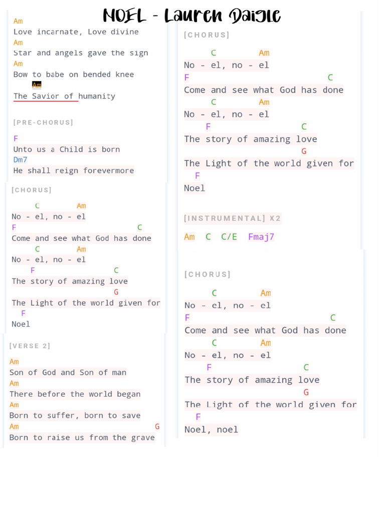 Noel (Lauren Daigle) | PDF