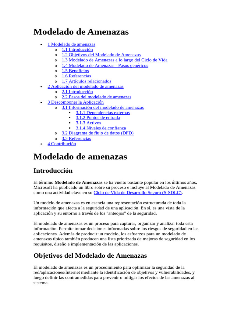 Modelado de Amenazas | PDF