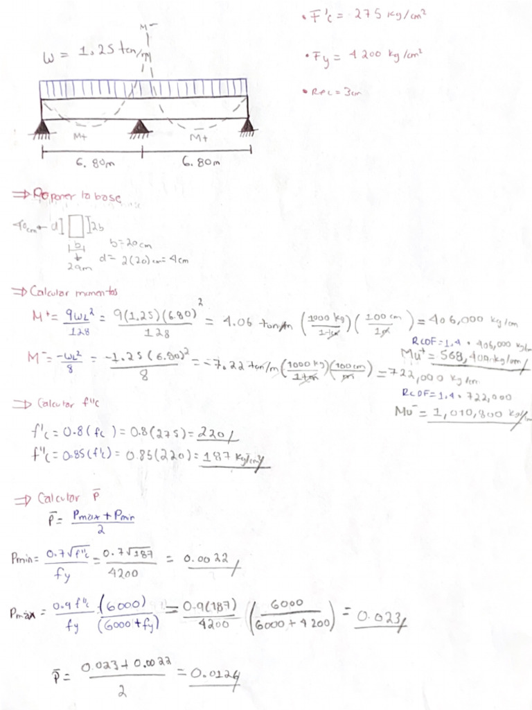 Diseño de Una Viga Doblemente Armada | PDF