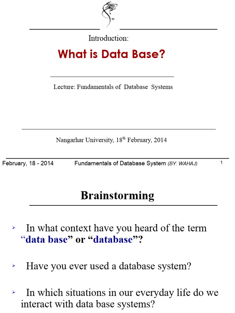 01 Db Introduction | PDF 01 Db Introduction | PDF