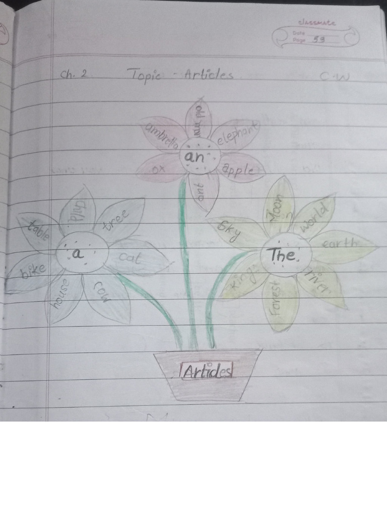 Articles and Tenses Notebook Work | PDF