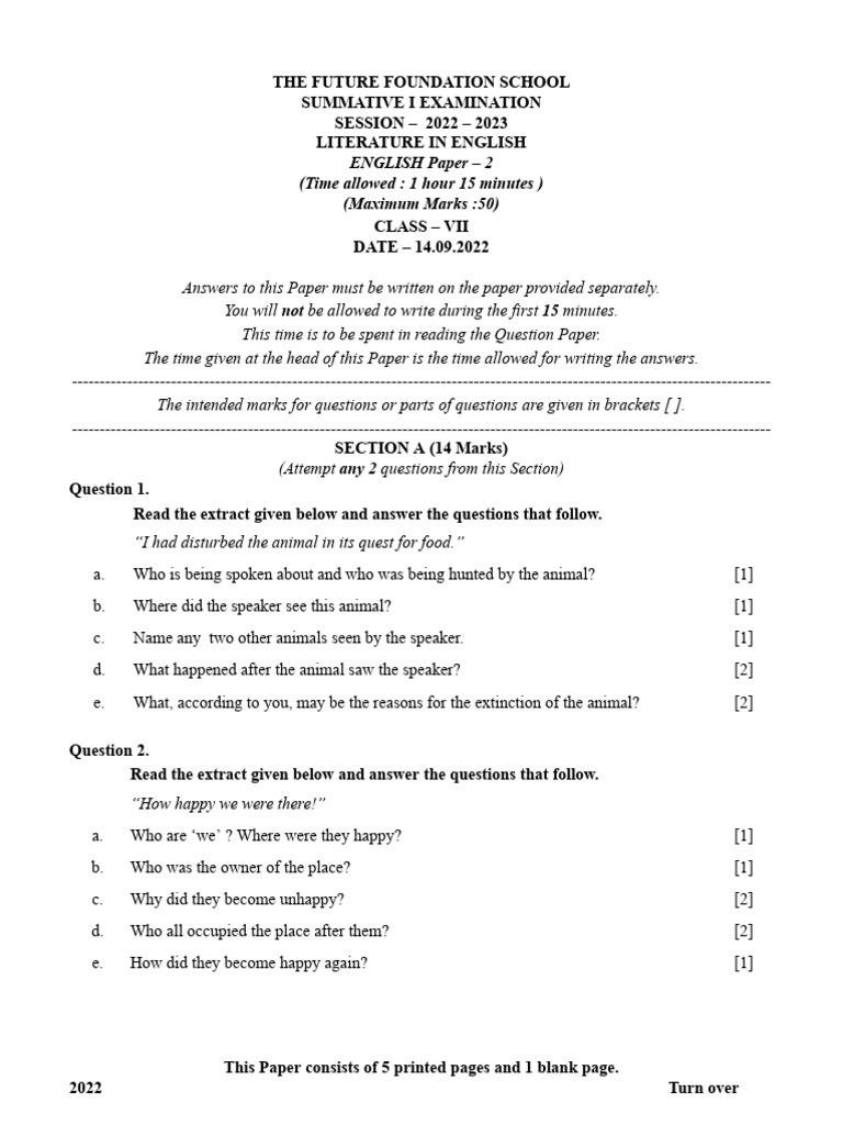 2022-Term-I-ENG2-7 Set 1 | PDF