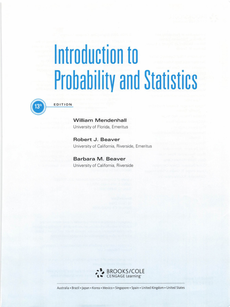 Introduction To Probability and Statistics | PDF