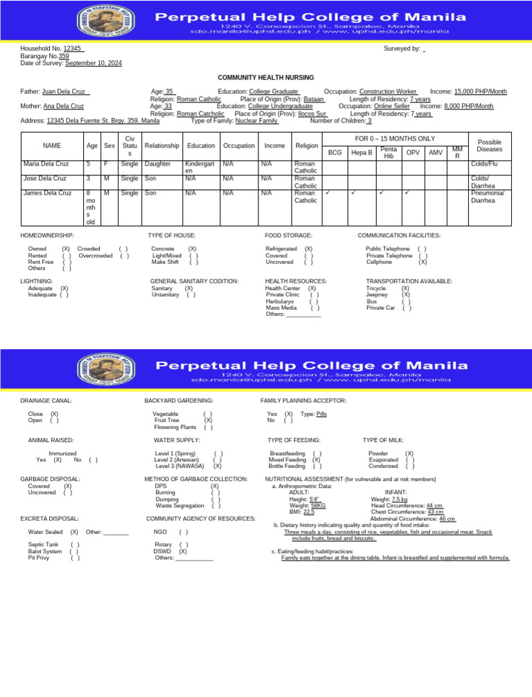 Community Survey Form 2020 | PDF