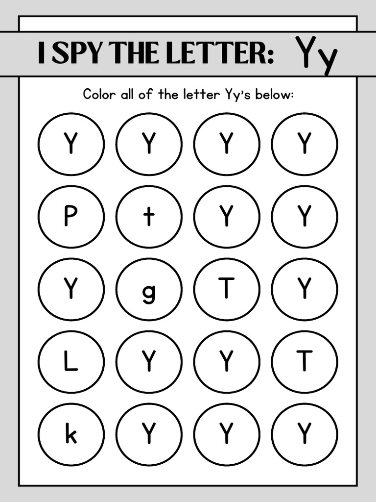 I Spy Alphabet Letters Worksheets | PDF