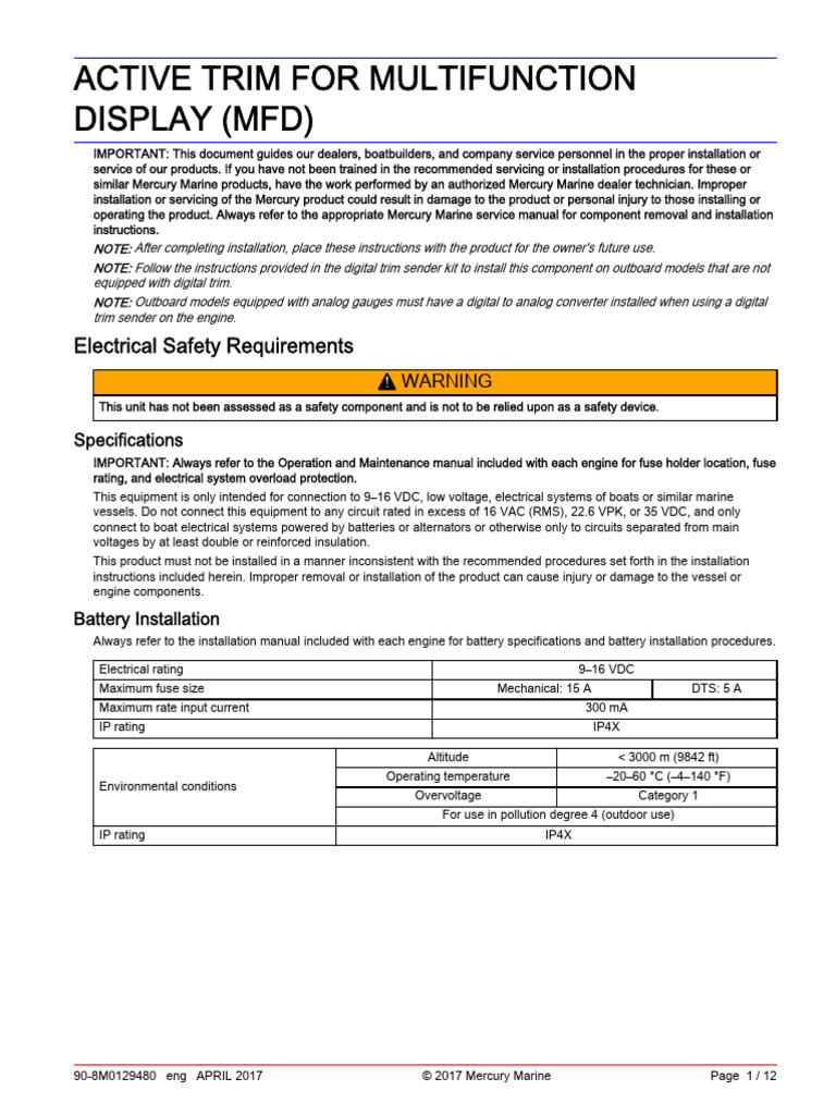 8m0129437 Active Trim For MFD With DTS Install Instructions | PDF