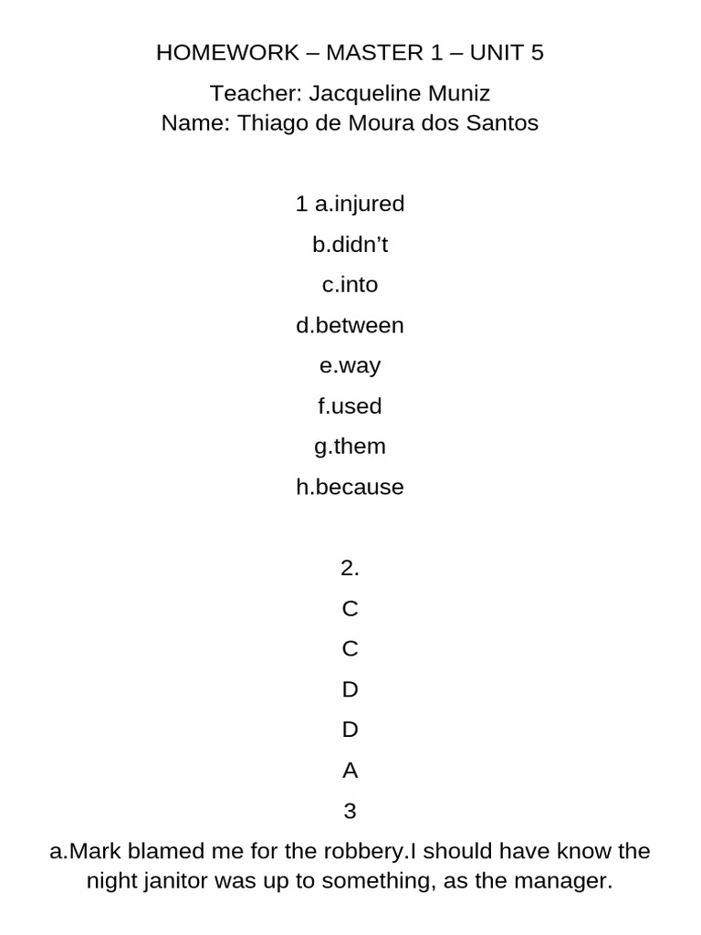 Master 1 - Unit 5 | PDF