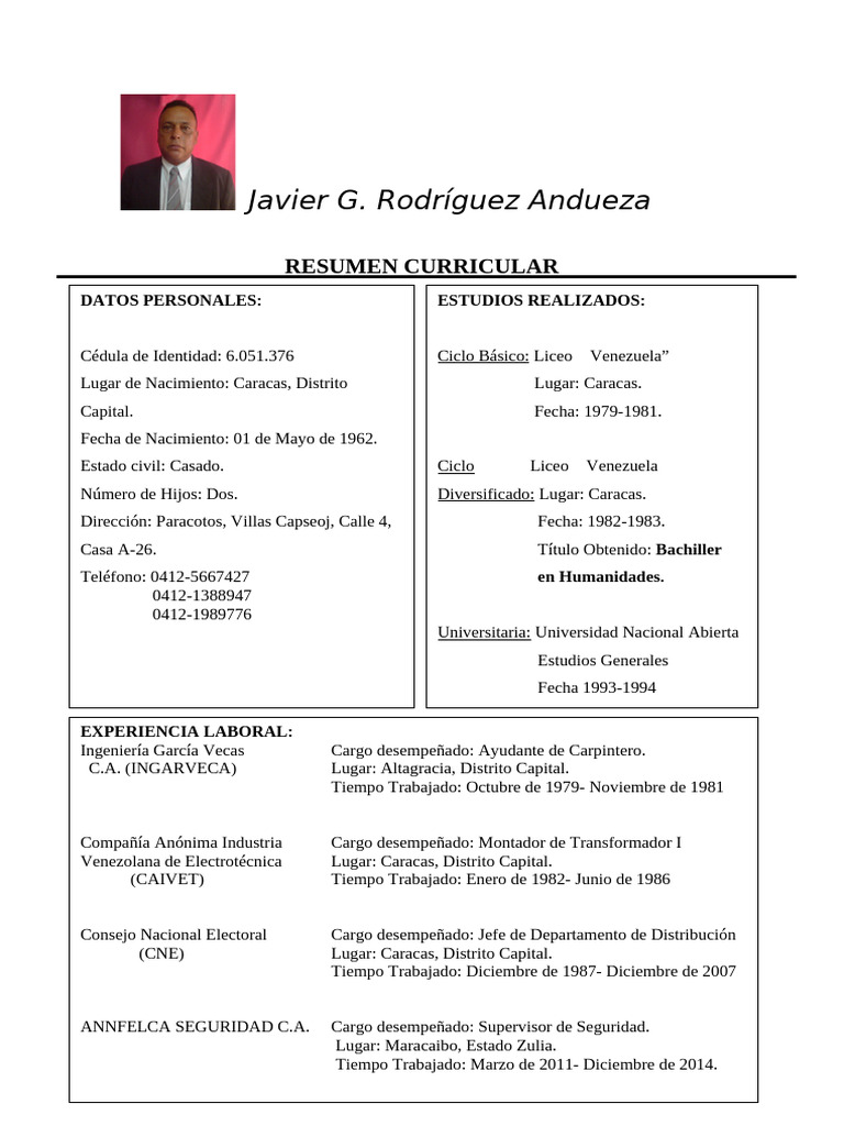 CV - Javier Rodríguez | PDF