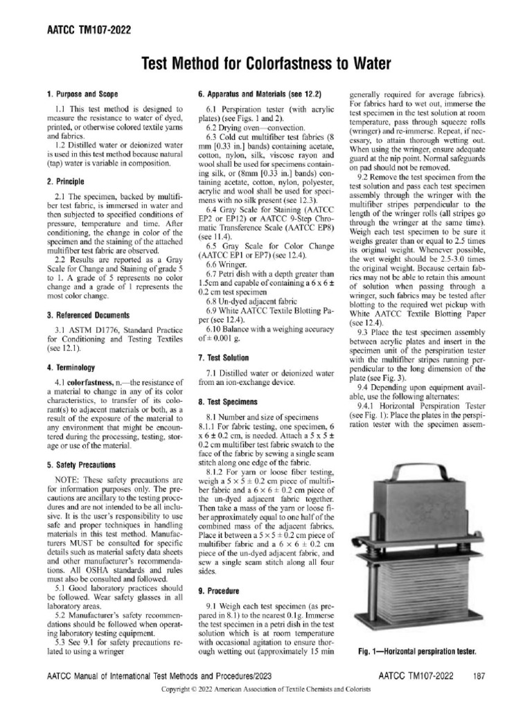 Aatcc 107-2022 | PDF