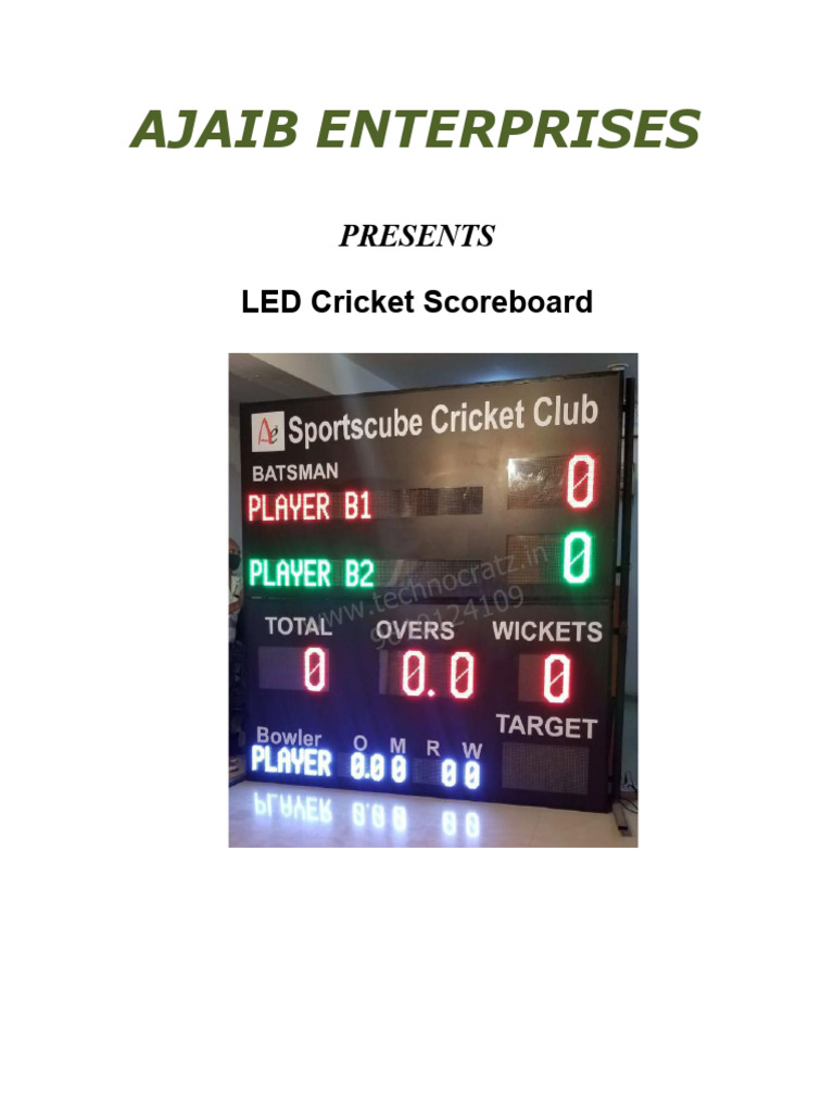 Cricket Led Score Board | PDF