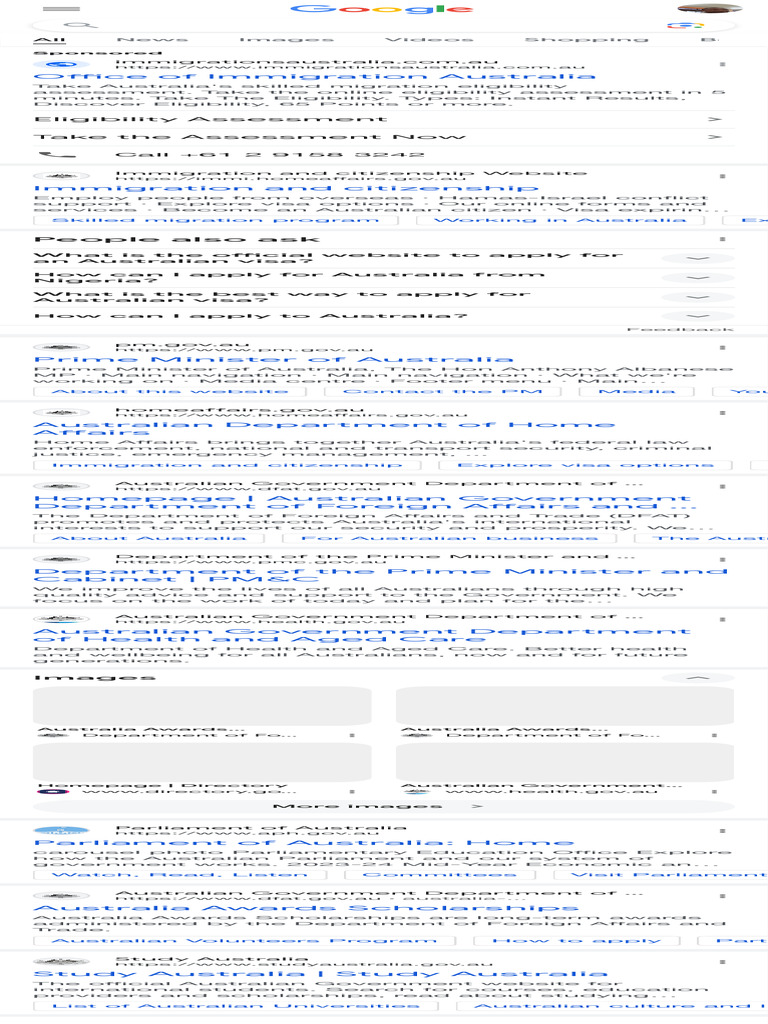 Australian Government Official Website - Google S | PDF