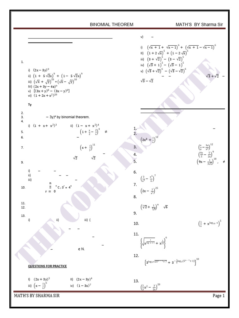 Binomial Theorem | PDF