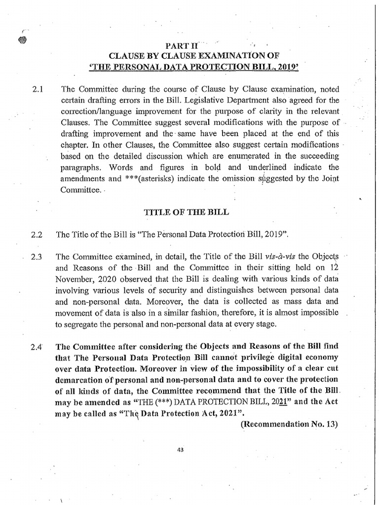 17 Joint Committee On The Personal Data Protection Bill 2019 1-55-200 | PDF