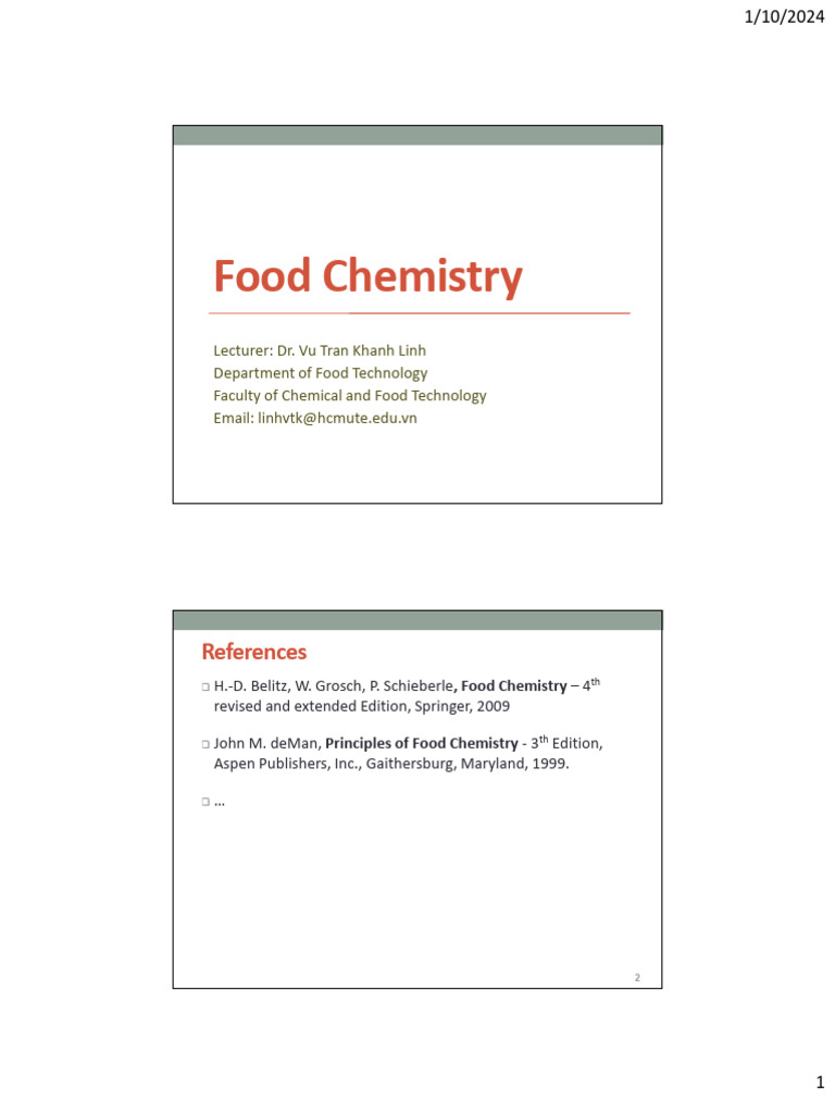 Food Chemistry: References | PDF