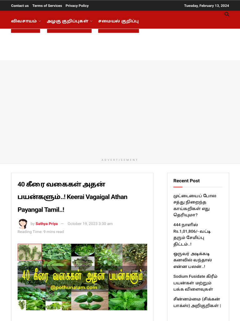 40 கீரை வகைகள் அதன் பயன்களும்..! Keerai Vagaigal A - 1707892266583 | PDF