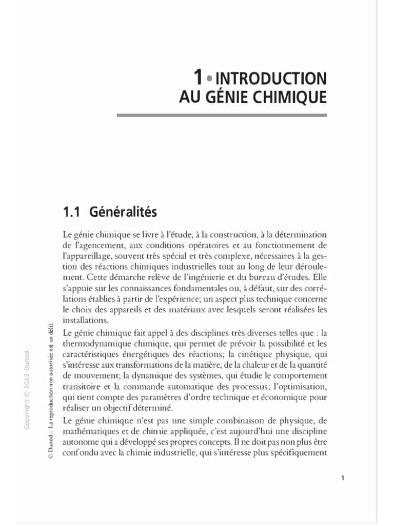 Chap 1, 2 Et 3 - Génie Chimique Approfondi | PDF