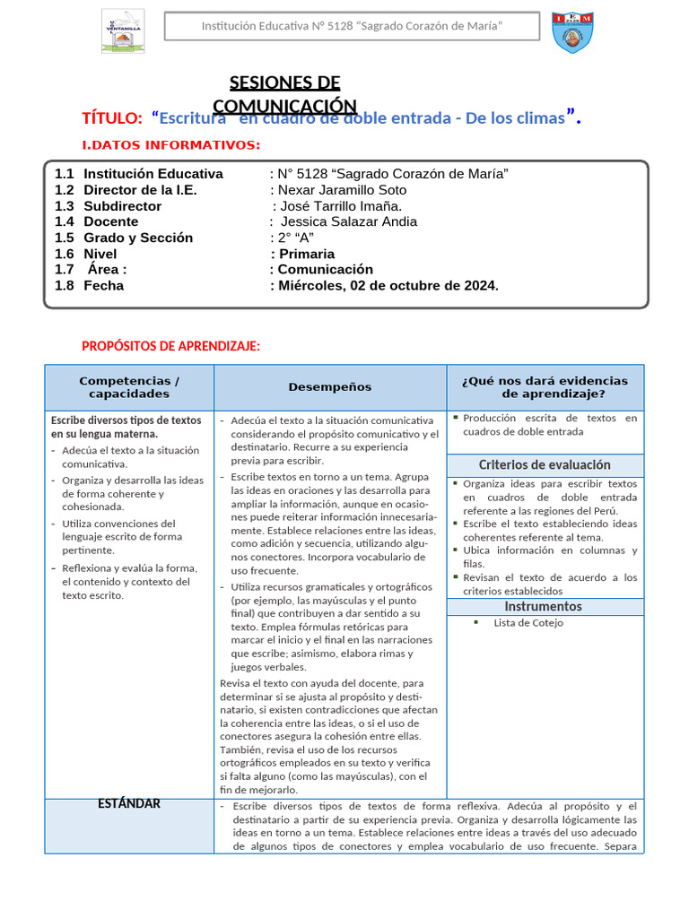 5 Escritura de Textos en Cuadros de Doble Entrada | PDF