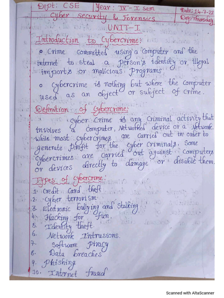 Cyber Security Unit1 | PDF