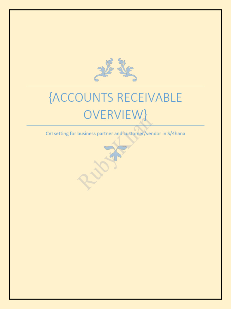 Accounts Receivable Overview - CVI Settings in S - 4hana | PDF