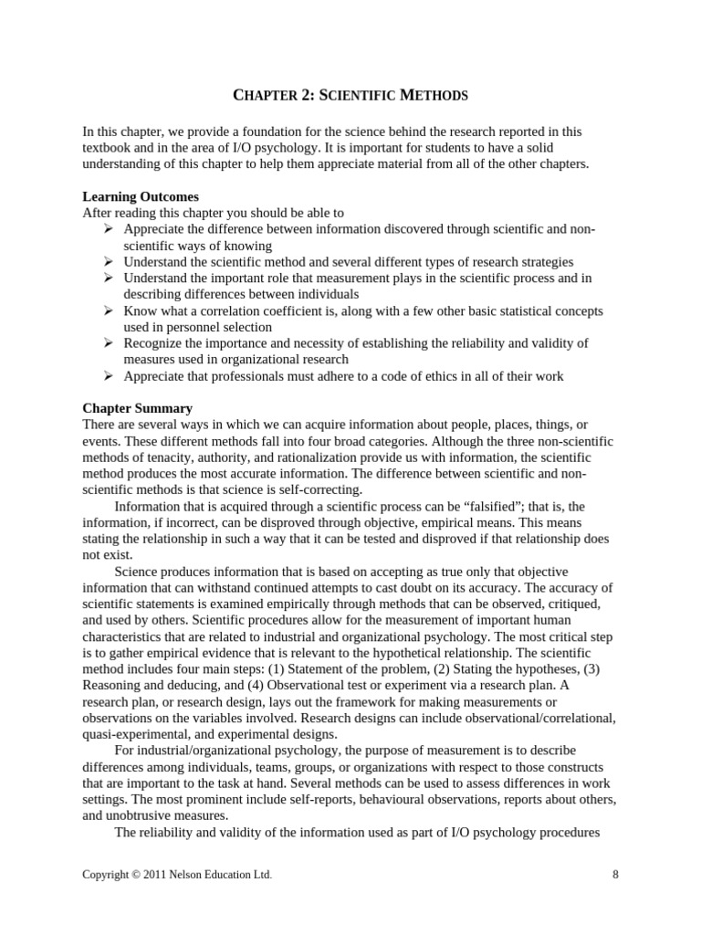 Ch. 2 - Scientific Methods | PDF