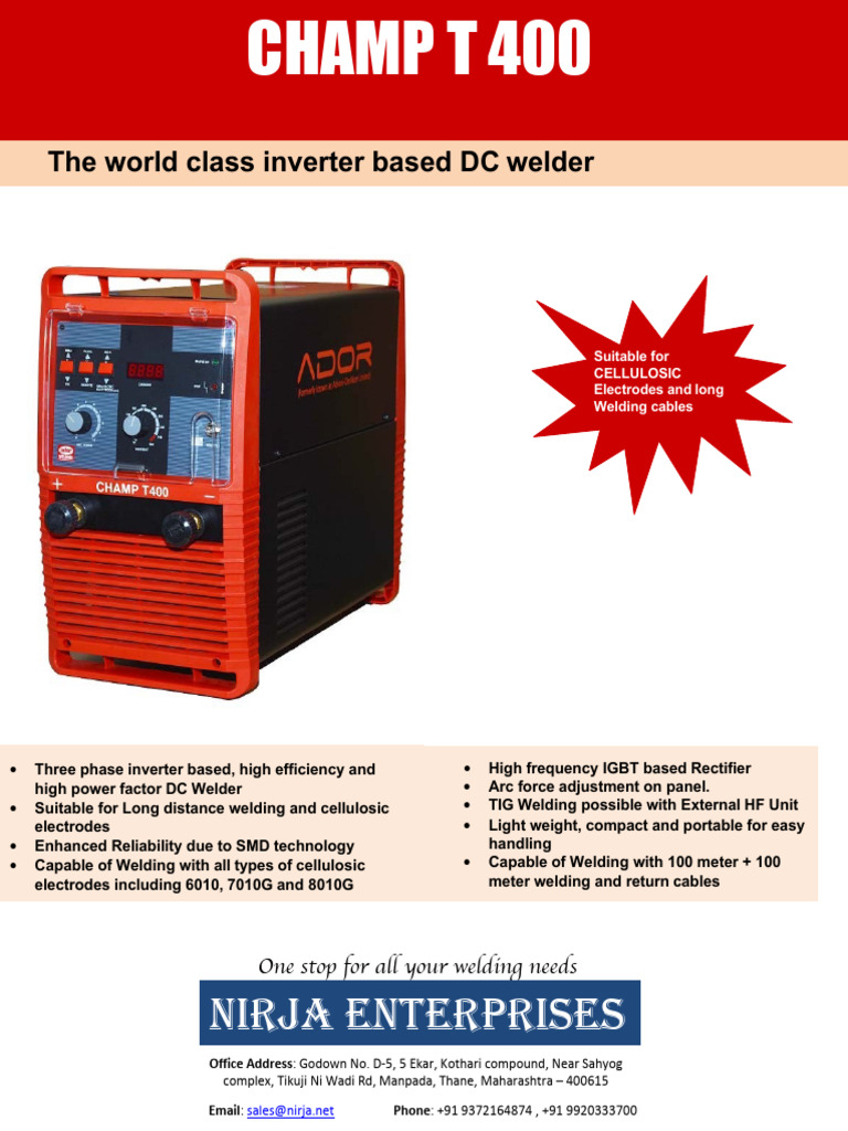 Champ T 400 Welding Machine | PDF | Power Inverter | Welding