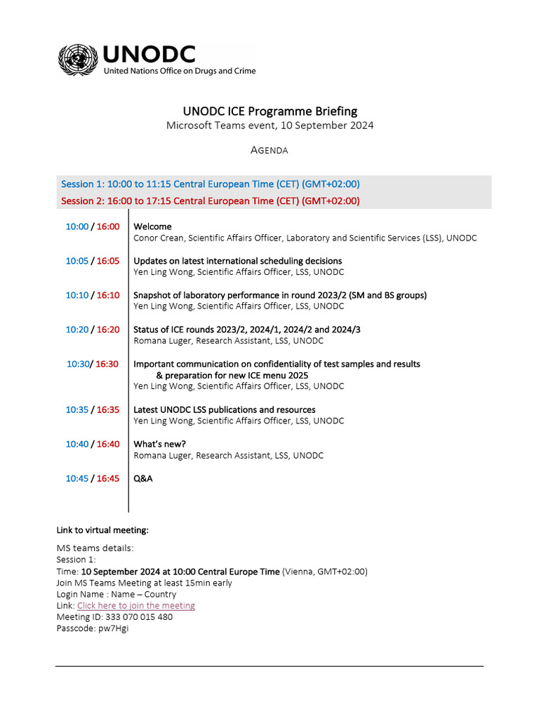 ICE Briefing Agenda Sept 2024 Final | PDF