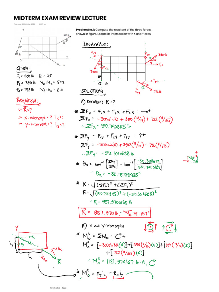 ENGG 409 Midterm Examination Review Lecture | PDF