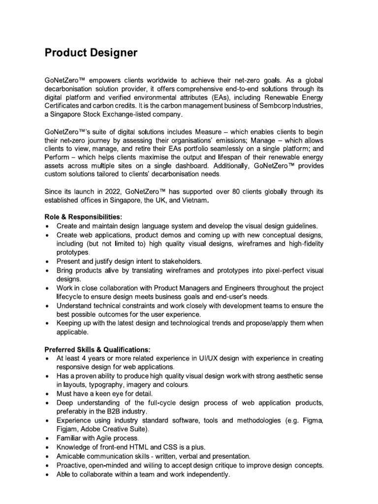 GoNetZero - Product Designer | PDF