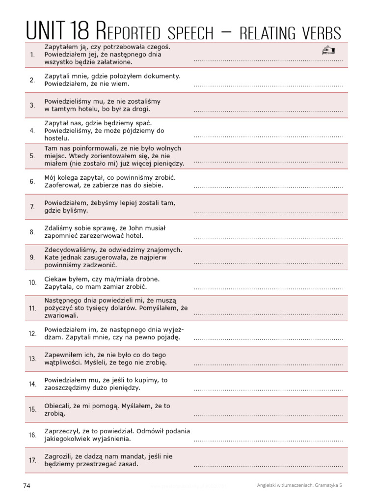 18 Reported Speech Relating Verbs | PDF