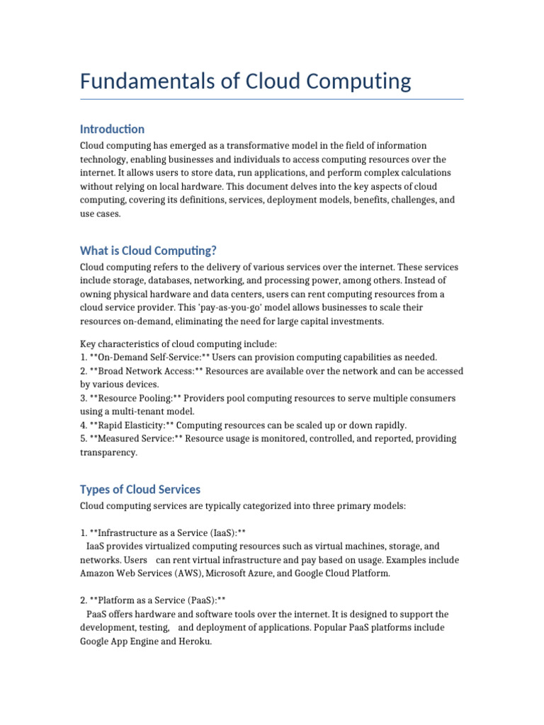 Cloud Computing Report Extended 18 Pages | PDF