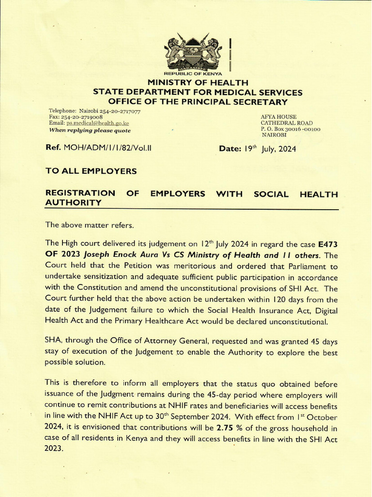 Circular Letter From Ps Medical Services - Moh (2) - 1 | PDF