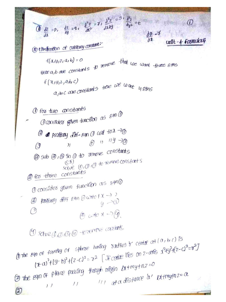 Jntuk r19 M3 Unit-4 Important Formulas | PDF